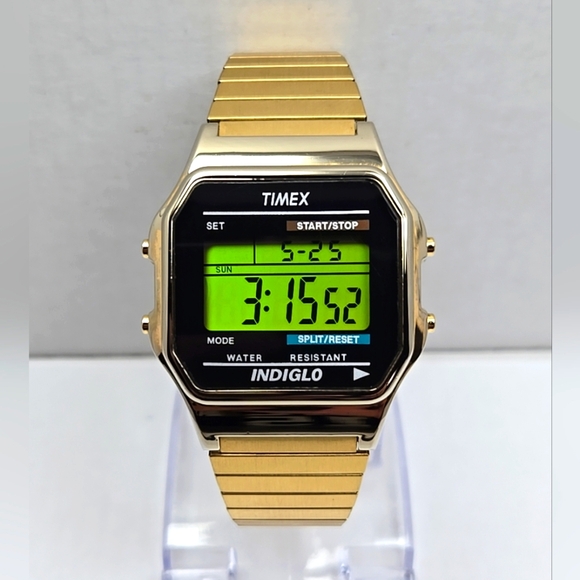 Timex | Accessories | Timex T78677 Digital Watch Gold Stainless Steel ...